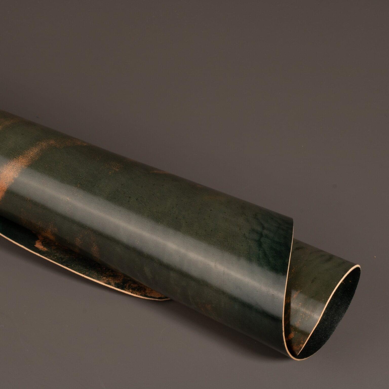 ROCADO MARBLED SHELL CORDOVAN – GREEN WITH TWO STAMP - Belts Production